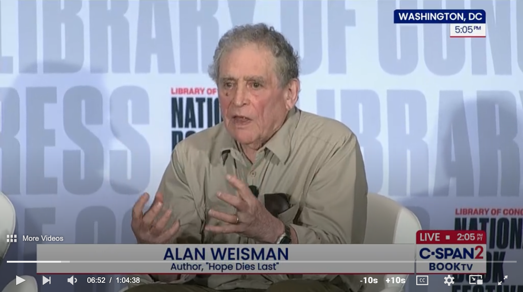 Alan Weisman speaks at National Book Festival - Homelands Productions